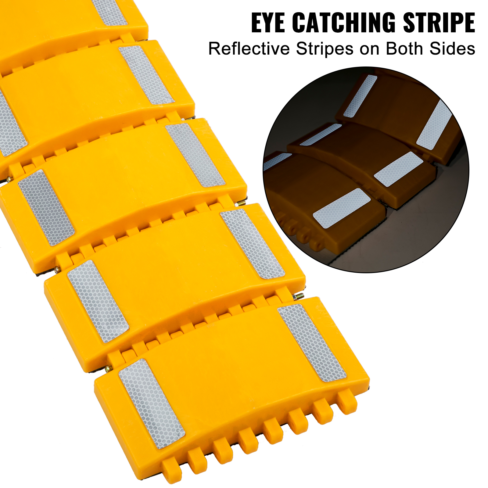 VEVOR Portable Speed Bump, 9.8 Ft Length Speed Hump, 8.66" W x 1.97" H ...