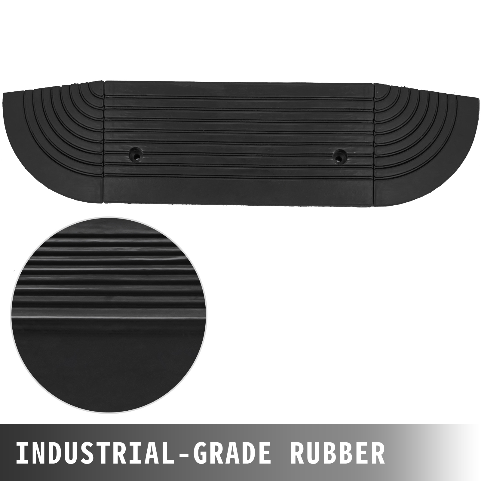 11000lb Rubber Curb Ramp With 2 End Caps Parking Lot Multipurpose ...