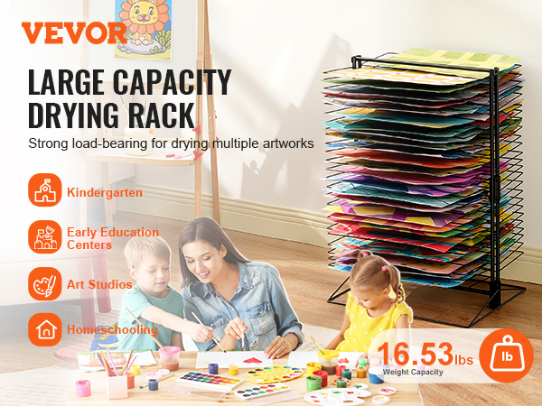VEVOR Art Drying Rack 50 Removable Shelves Painting Drying Rack for ...