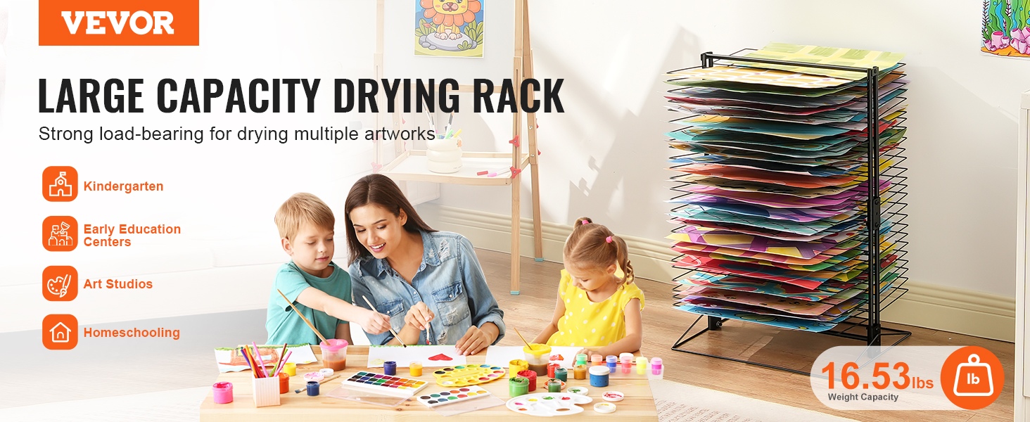 VEVOR Art Drying Rack 50 Removable Shelves Painting Drying Rack for ...