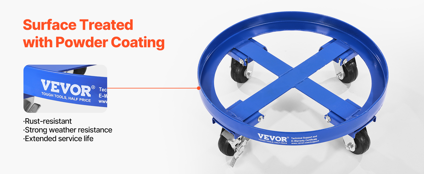 VEVOR 55 Gallon Drum Dolly 2000 lbs Barrel Dolly Cart Drum Caddy 4 ...
