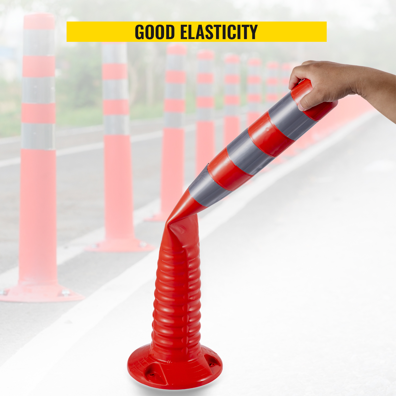 VEVOR Traffic Delineator, 12 PCS Posts Channelizer Cone, Delineator ...