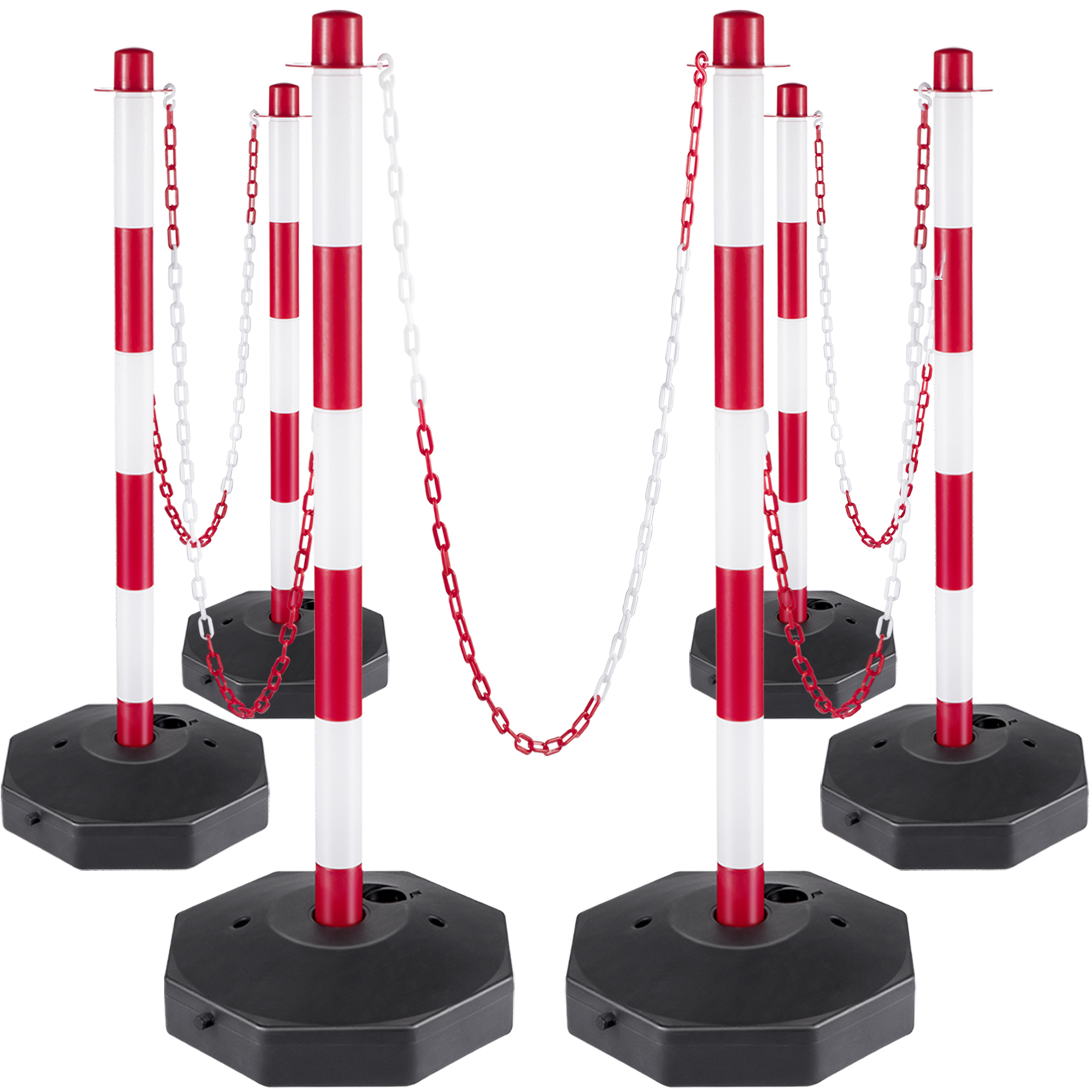 VEVOR Plastic Stanchion Chain Stanchion 6pcs Plastic Stanchion Kit w ...