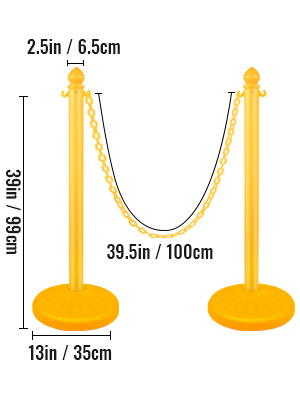 VEVOR Plastic Stanchion, 4pcs Chain Stanchion, Outdoor Stanchion w/ 4 x ...