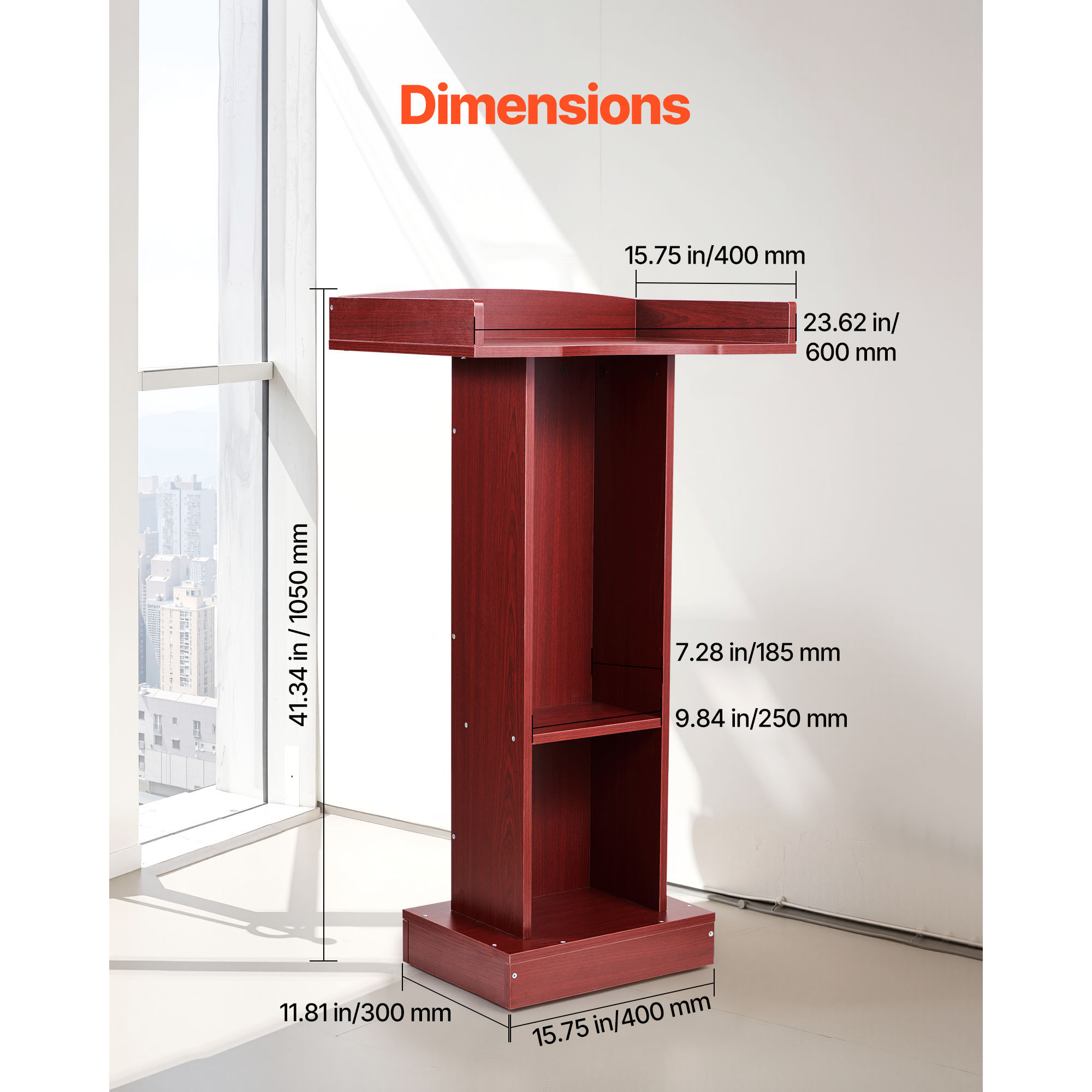Uimoso Lectern with Storage Shelf for Events, Speeches, and ...