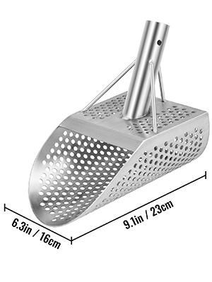 VEVOR Metal Detector Sand Scoop, Stainless Steel Metal Detecting Beach ...