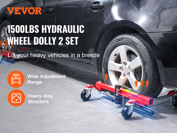 VEVOR Wheel Dolly Heavy Duty Vehicle Positioning Dæk Billøfter 1500Lbs ...