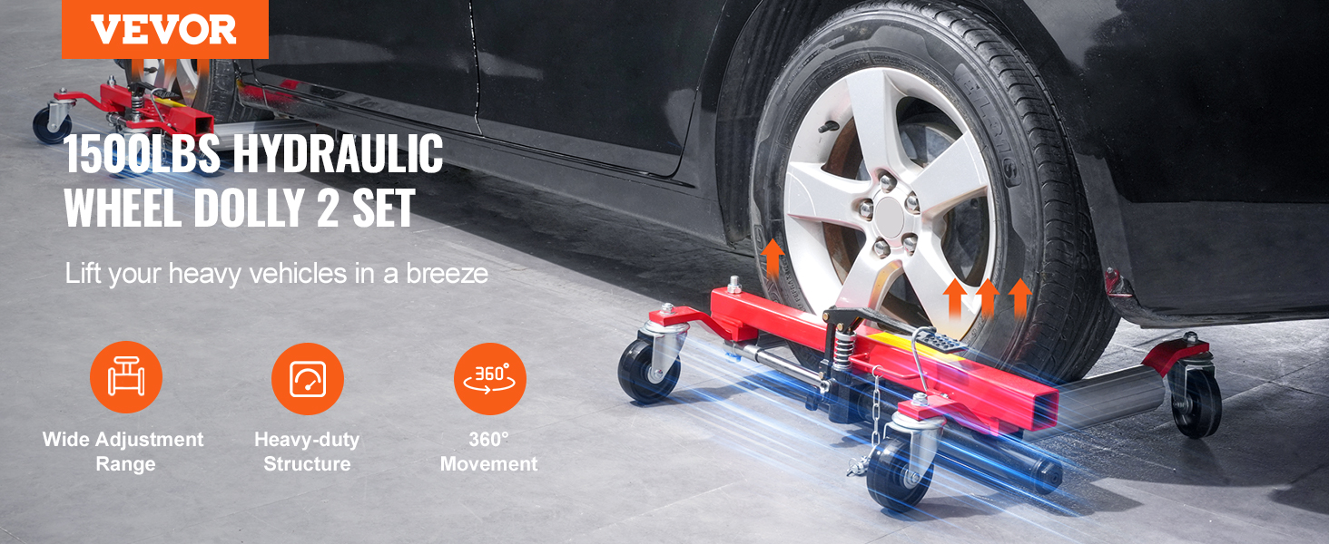 VEVOR Wheel Dolly Heavy Duty Vehicle Positioning Dæk Billøfter 1500Lbs ...