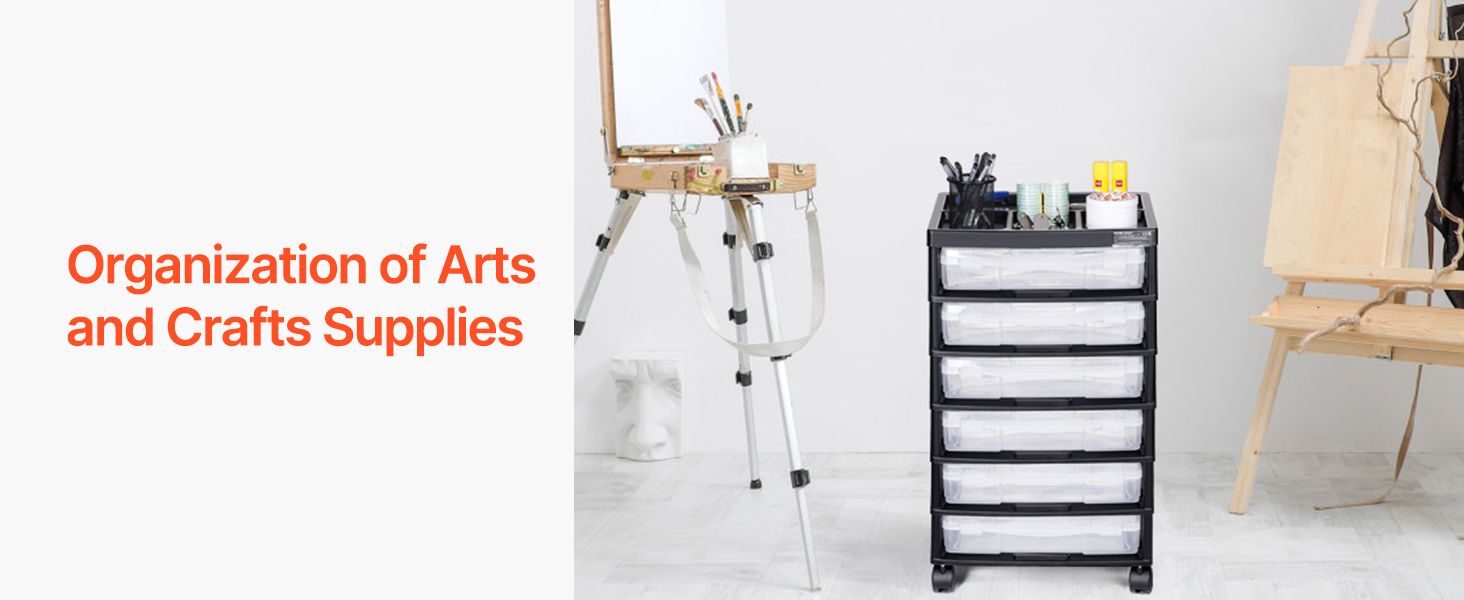 Scrapbook Rolling Storage Cart 6-Tier Large Capacity with Organizer Top ...