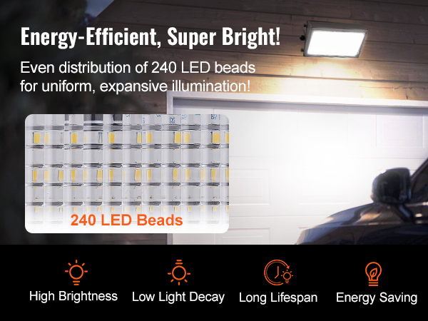 VEVOR Paquete de luces LED de pared, 120W 11000LM, 5000K Luces ...