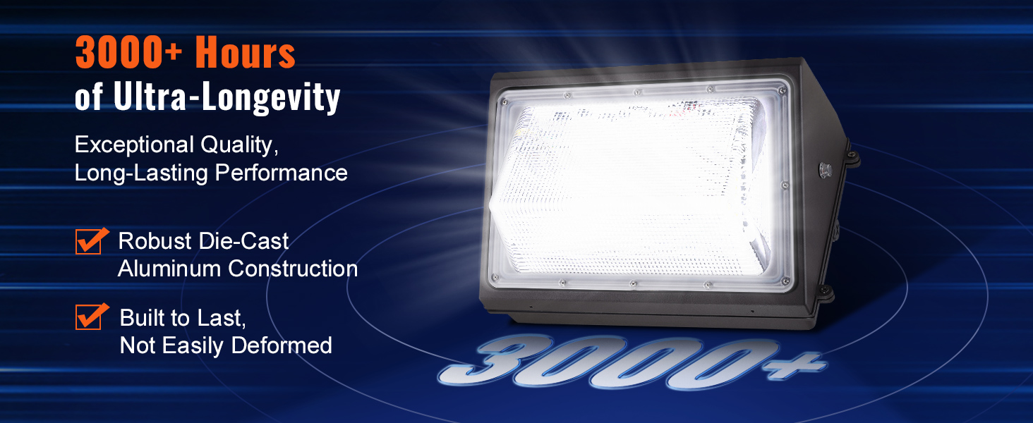 VEVOR 4PCs LED Wall Pack Lights, 120W 11000LM, 5000K Commercial Outdoor ...