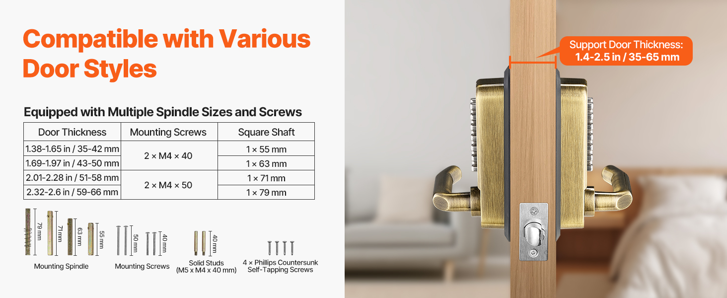 Mechanical Keyless Entry Door Lock 14 Key Mechanical Door Lock for ...