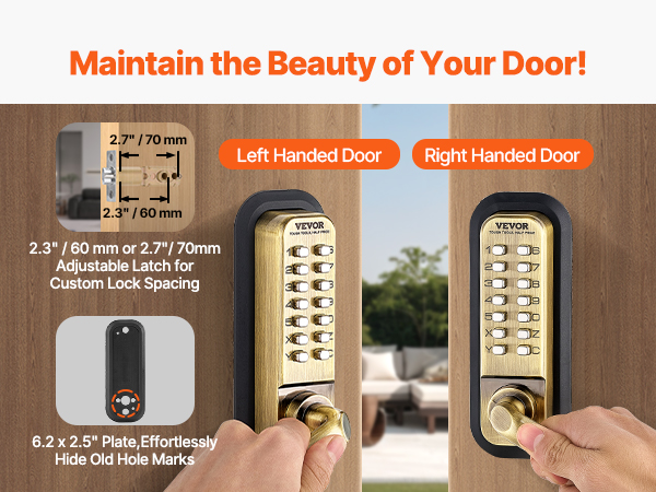 Mechanical Keyless Entry Door Lock 14 Key Mechanical Door Lock for ...