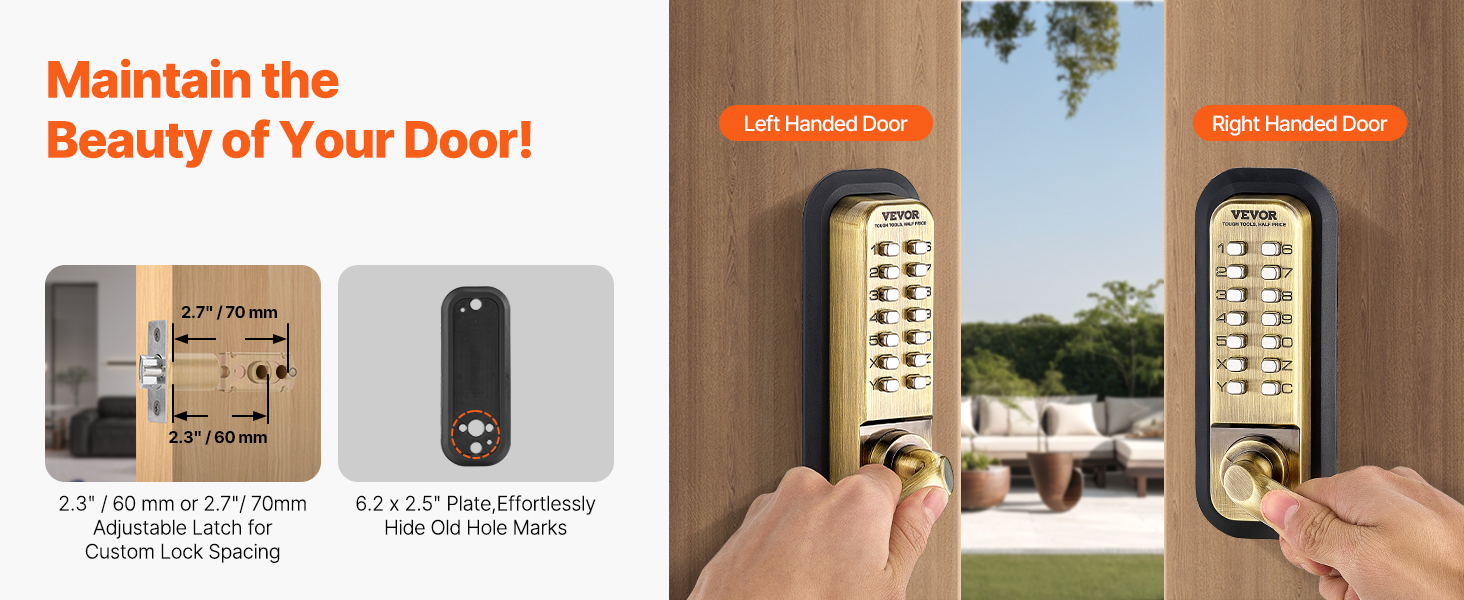 Mechanical Keyless Entry Door Lock 14 Key Mechanical Door Lock for ...