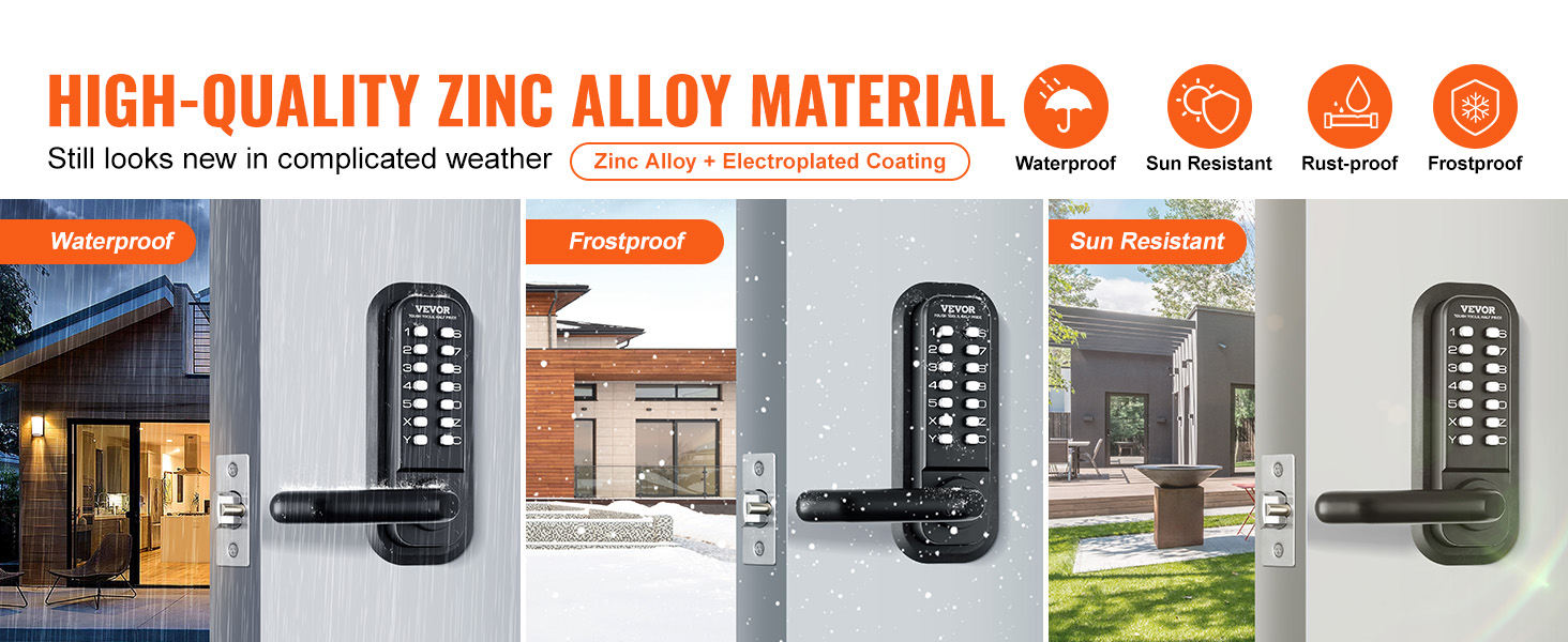 Unbranded Door Keyless Locks Mechanisms Gate Locks VEVOR Mechanical ...
