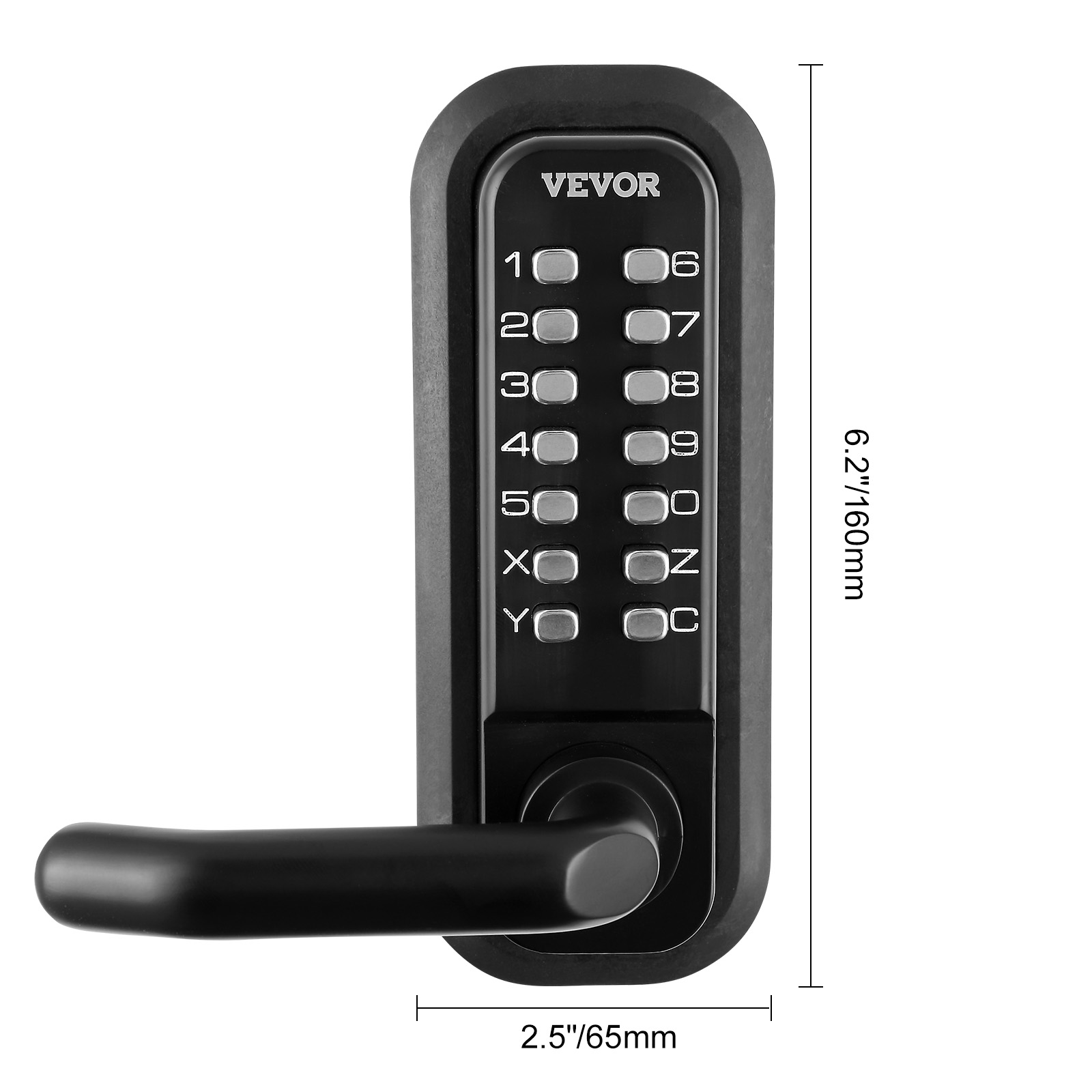 VEVOR Mechanical Keyless Entry Door Lock, 14 Digit Keypad, Embedded ...