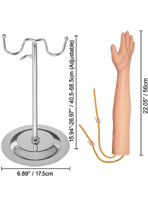 VEVOR Intravenous Practice Arm Kit 25 Pieces Phlebotomy Arm Made of PVC ...
