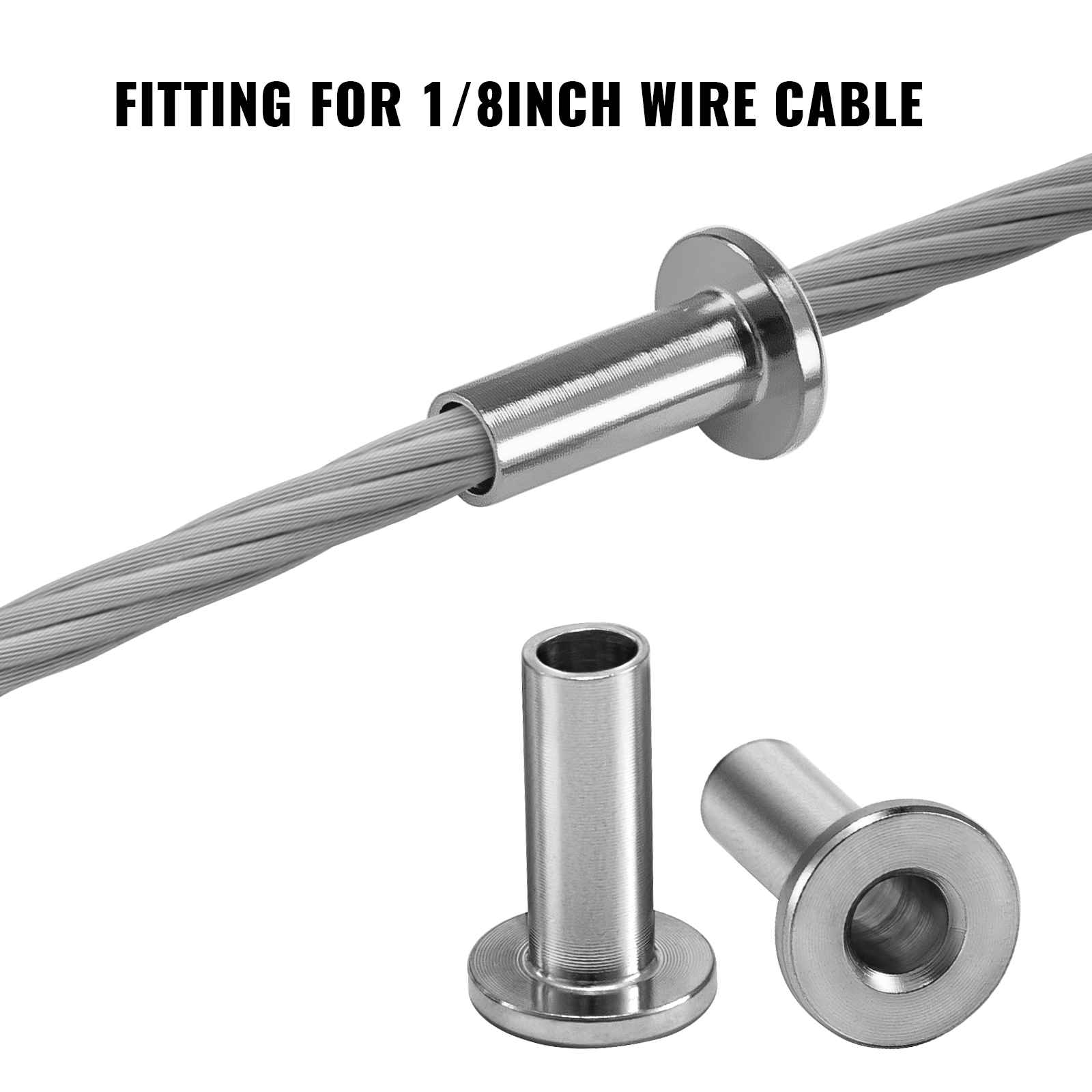 VEVOR Cable Railing Kit, 104pcs T316 Stainless Steel Protective ...