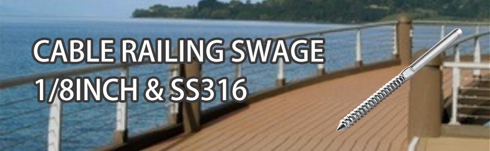 VEVOR 104 Pack Cable Railing Swage Stainless Steel Railing SS316 Hand ...