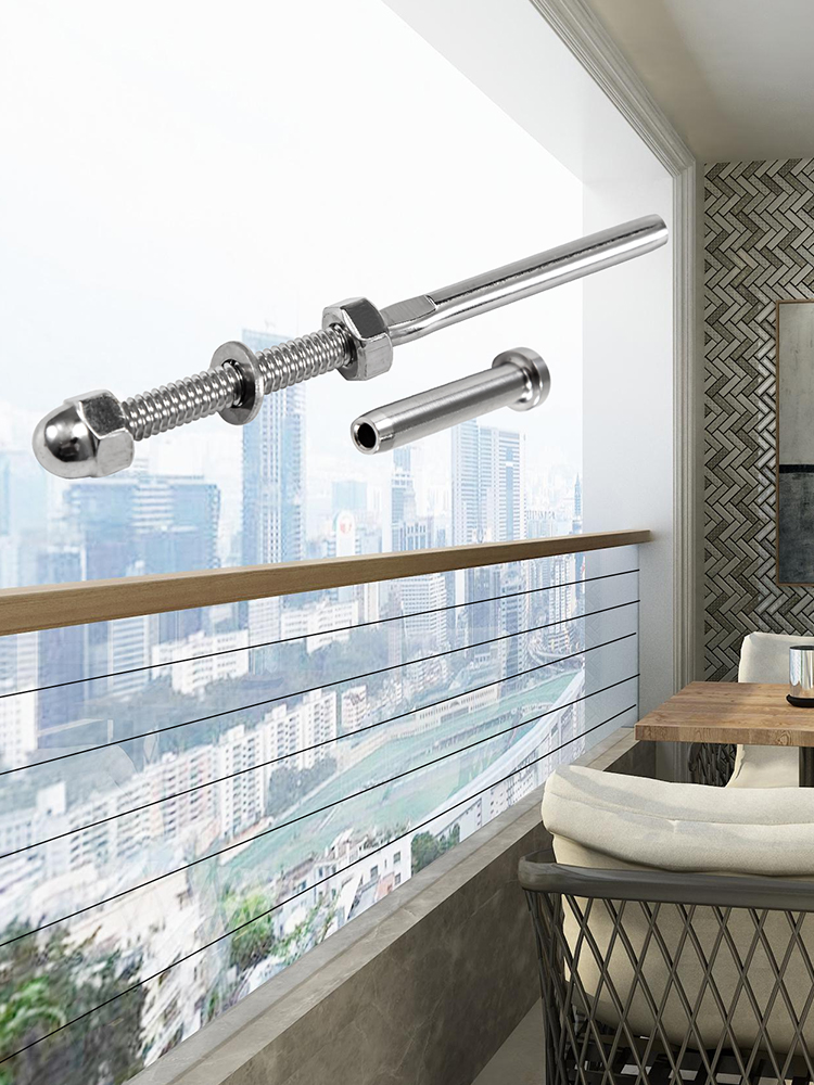 VEVOR 12 Packs Cable Railing Kit, T316 Stainless Steel Swage Threaded ...