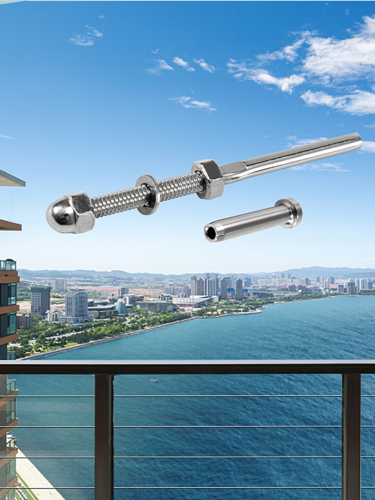 VEVOR 22 Packs Cable Railing Kit, T316 Stainless Steel Swage Threaded ...