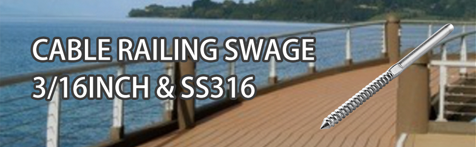 VEVOR 52 Pack Cable Railing Swage 3/16 Inch Stainless Steel Railing ...