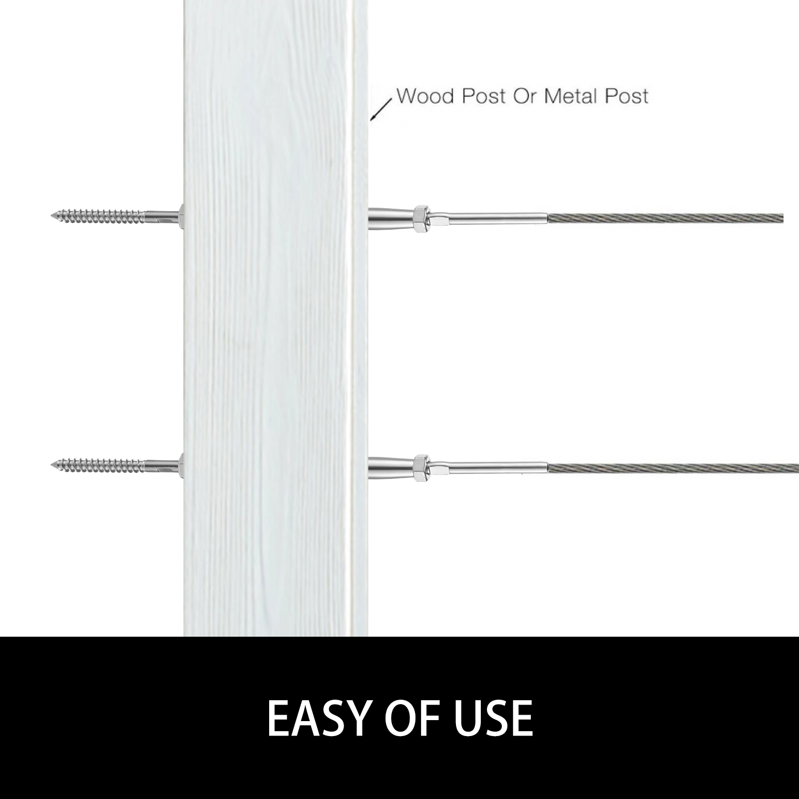 VEVOR Cable Railing Swage 1/8 Inch Stainless Steel Railing 52 Pack ...