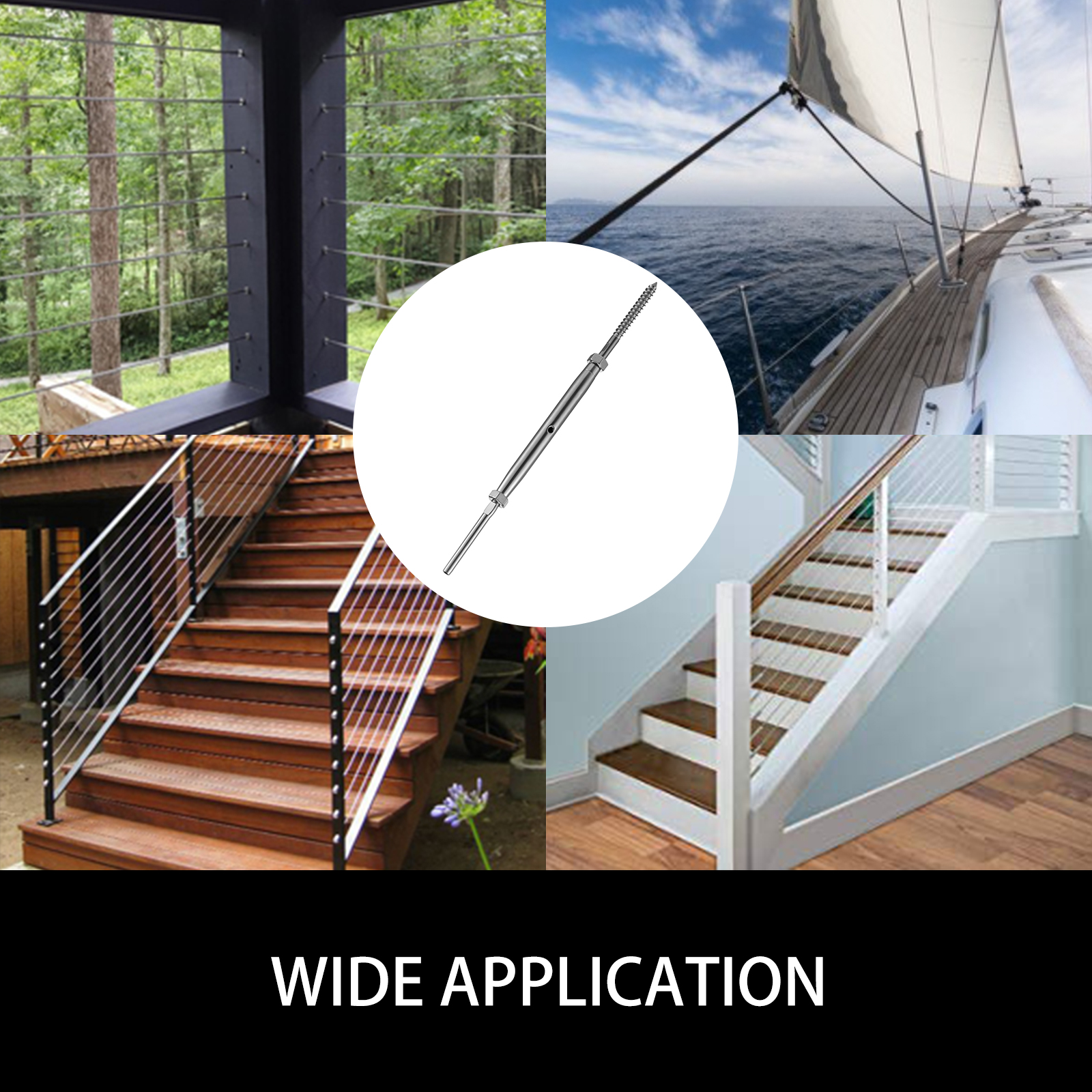 VEVOR Cable Railing Swage 1/8 Inch Stainless Steel Railing 52 Pack ...