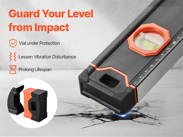 4-Piece Magnetic Torpedo Level Aluminum Alloy 48/24/16/10 Inch with ...