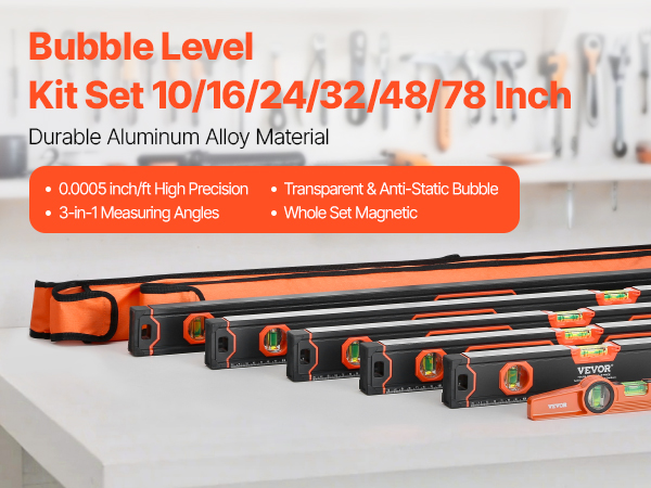 6 niveles de torpedo magnéticos 78/48/32/24/16/10 en caja niveladora ...