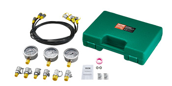 VEVOR Hydraulic Pressure Test Kit, 250/400/600bar, 3 Gauges 6 Test ...