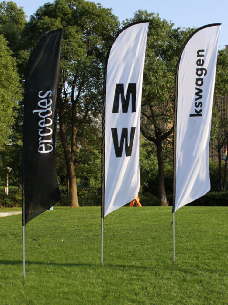 VEVOR Advertising Flag Pole, 3 x Feather Flag Bundles, 16ft Windless ...