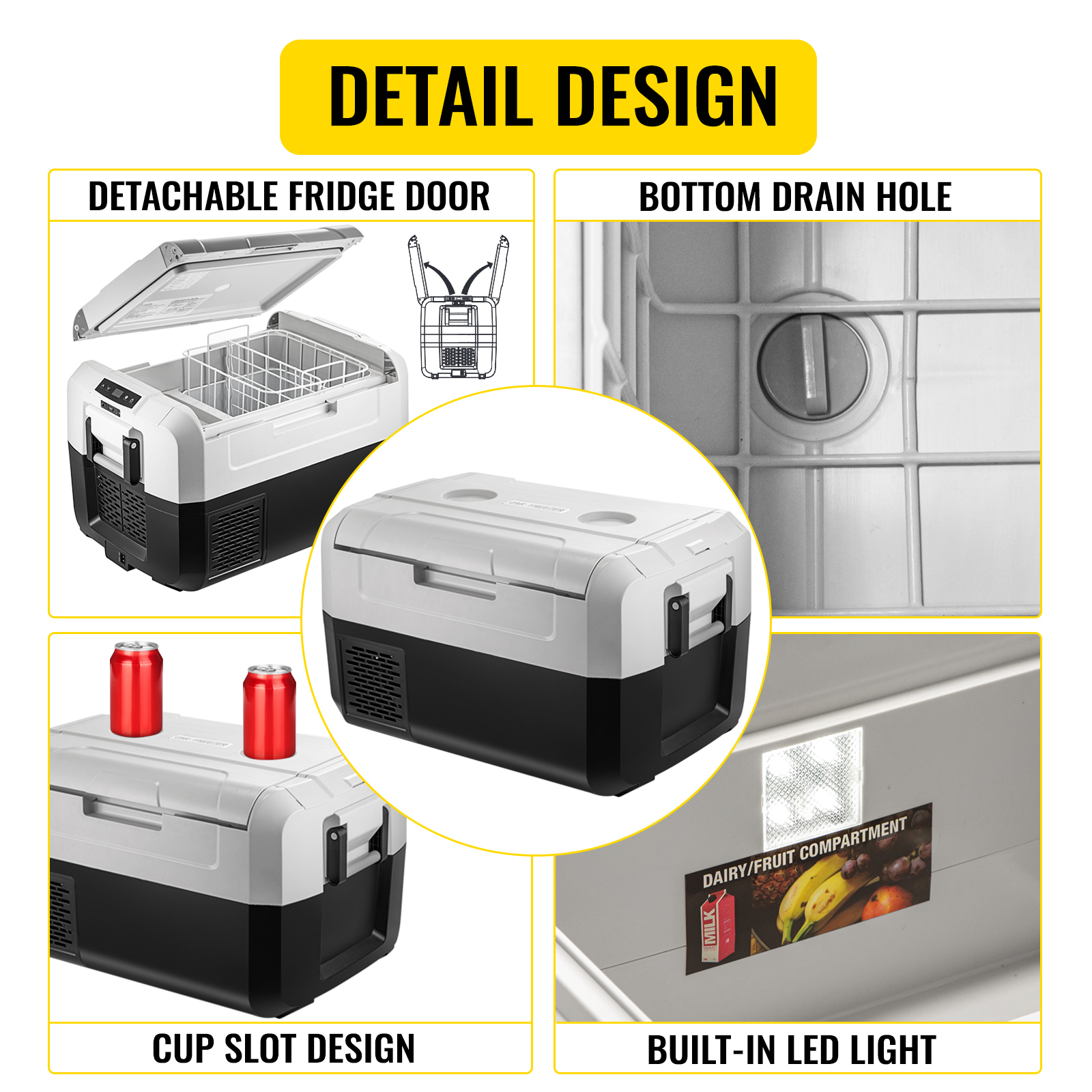 VEVOR Portable Car Freezer, 37 Quart Portable Refrigerator Freezer ...