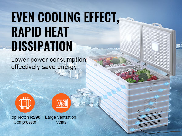 VEVOR Chest Freezer, 19.8 cu.ft / 561 L Large Deep Freezer with Split ...