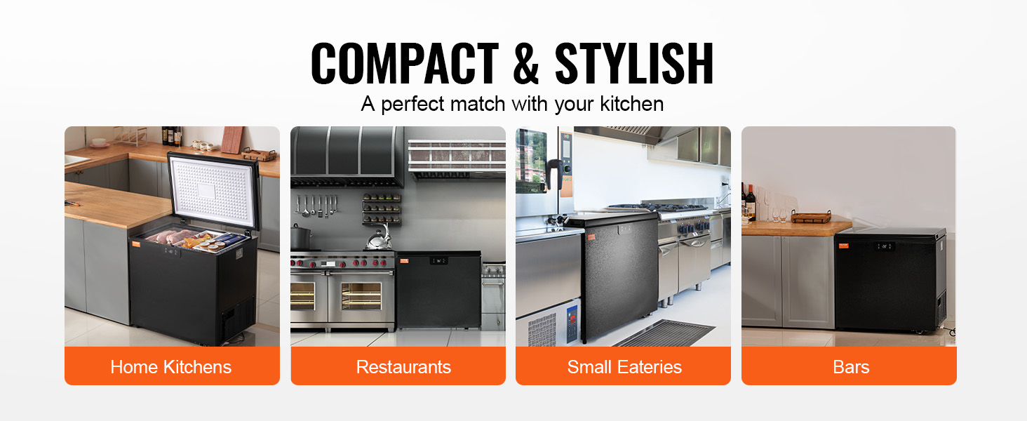 VEVOR Chest Freezer, 7 Cu.ft / 198 L Compact Deep Freezer, Free ...