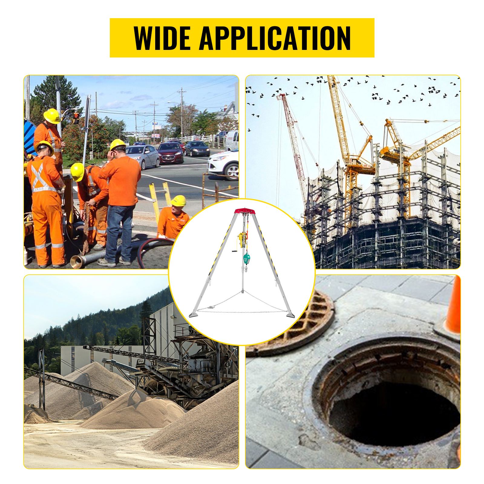 VEVOR Confined Space Tripod with 2600lbs Winch Confined Space Kit 8 ...