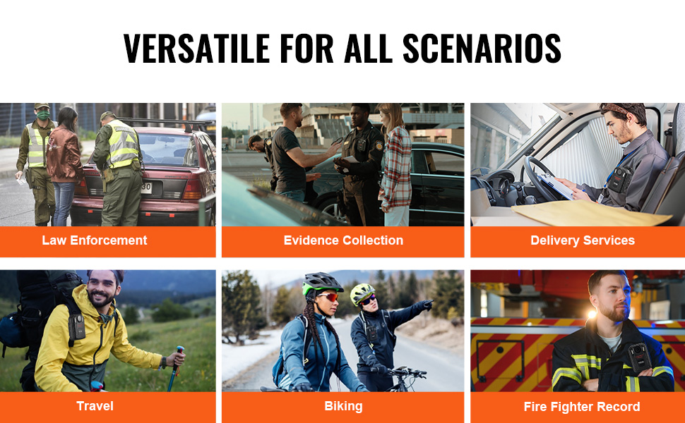 VEVOR 1440P HD Police Body Camera, 64GB Body Cam with Audio Video ...