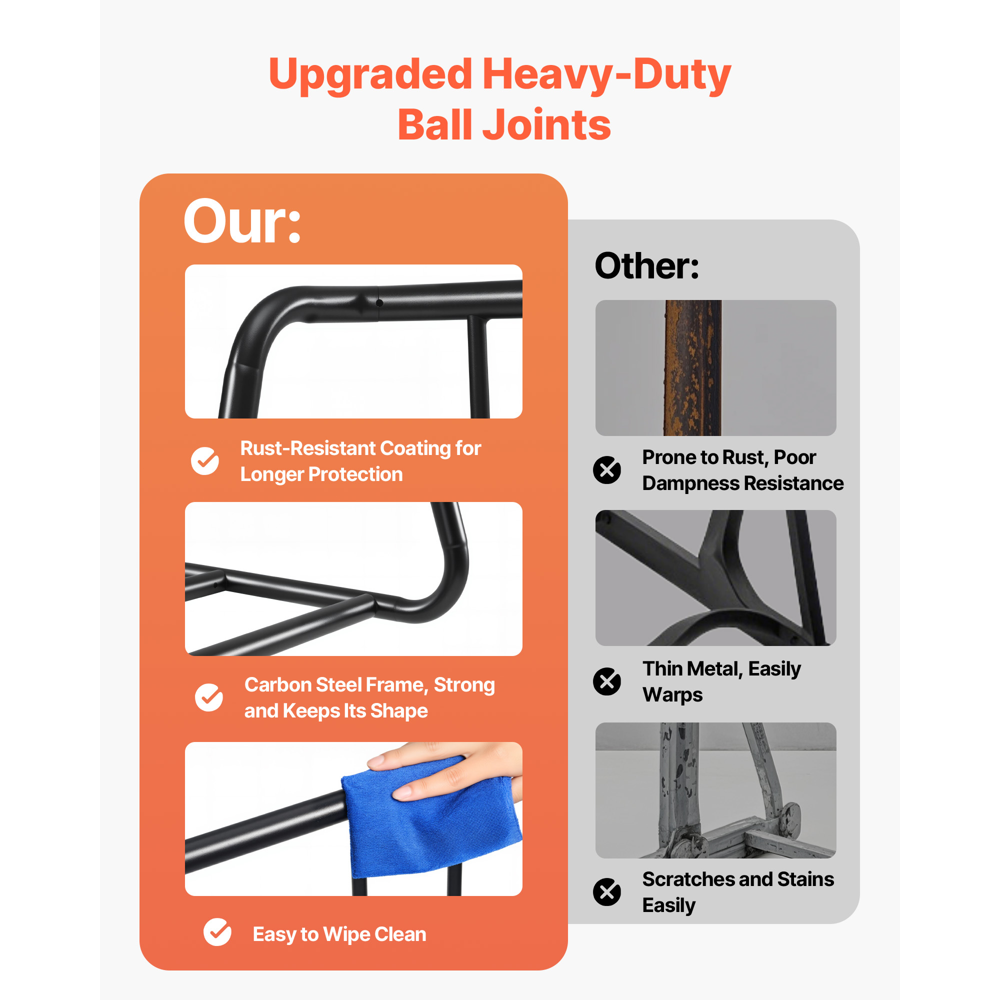 Mophorn Freestanding Bike Rack, Holds Tires up to 3 Inches Wide, Carbon ...