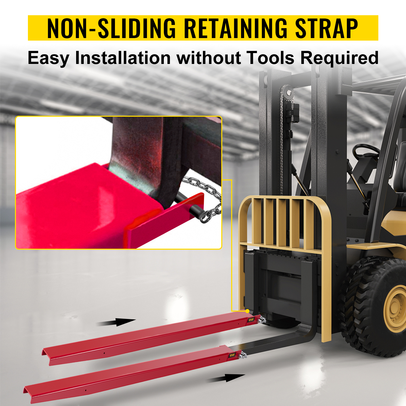VEVOR Forklift Pallet Fork Extensions, 72" Length x 4" Width Forklift ...