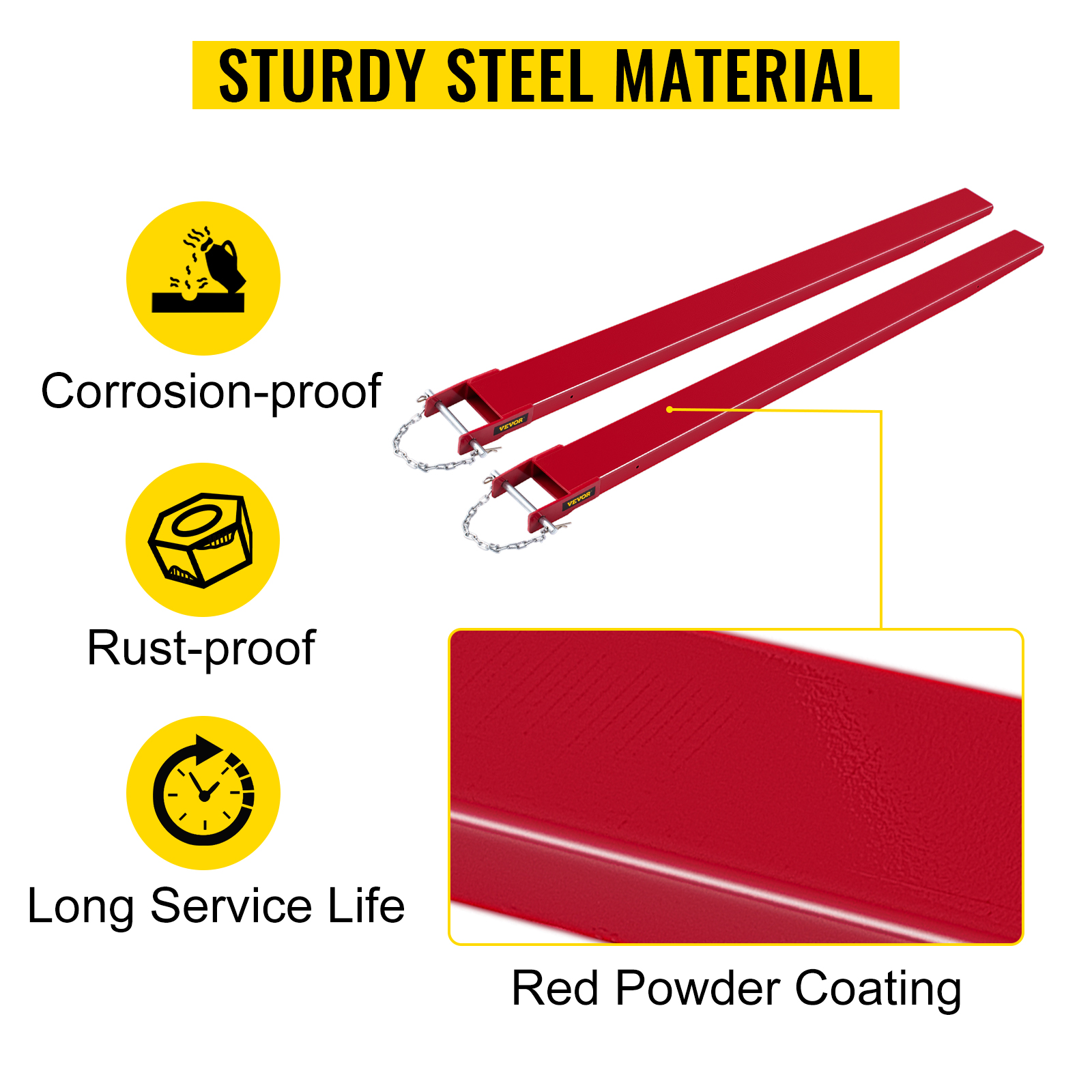 VEVOR Forklift Pallet Fork Extensions, 72" Length x 5" Width Forklift ...