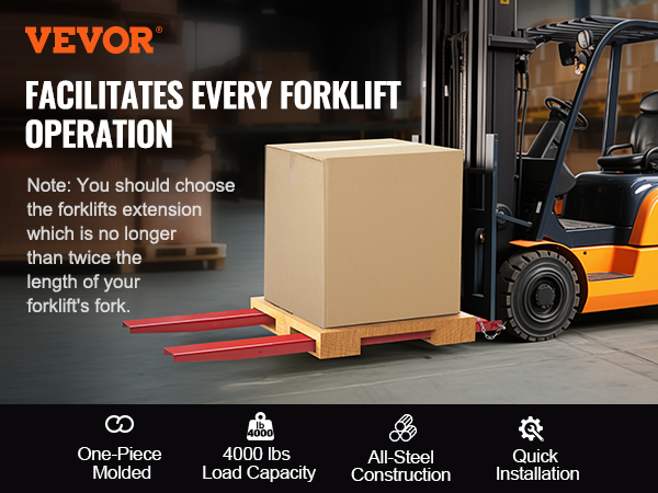 VEVOR Pallet Fork Extensions, 72" Length 4.5" Width, Heavy Duty Carbon ...