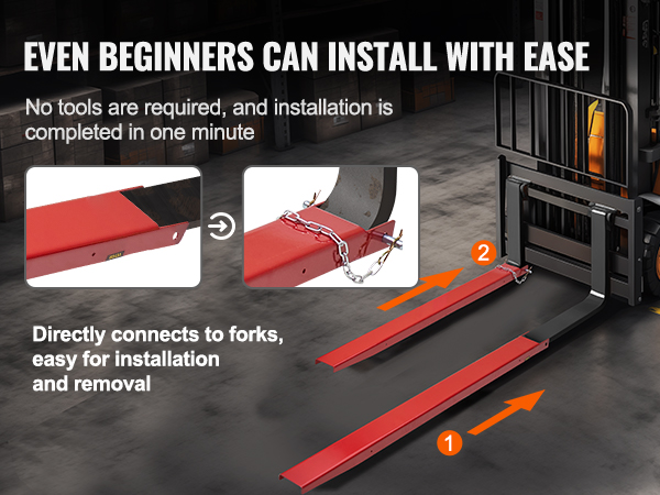 VEVOR Pallet Fork Extensions, 72" Length 4.5" Width, Heavy Duty Carbon ...