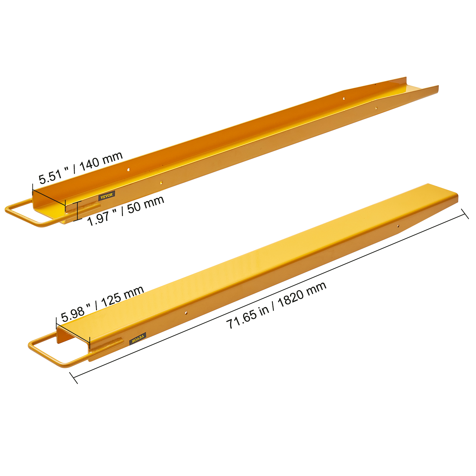 Vevor Rallonges De Fourches A Palette 1820x140 Mm Extensions De Fourche Pour Chariot Elevateur
