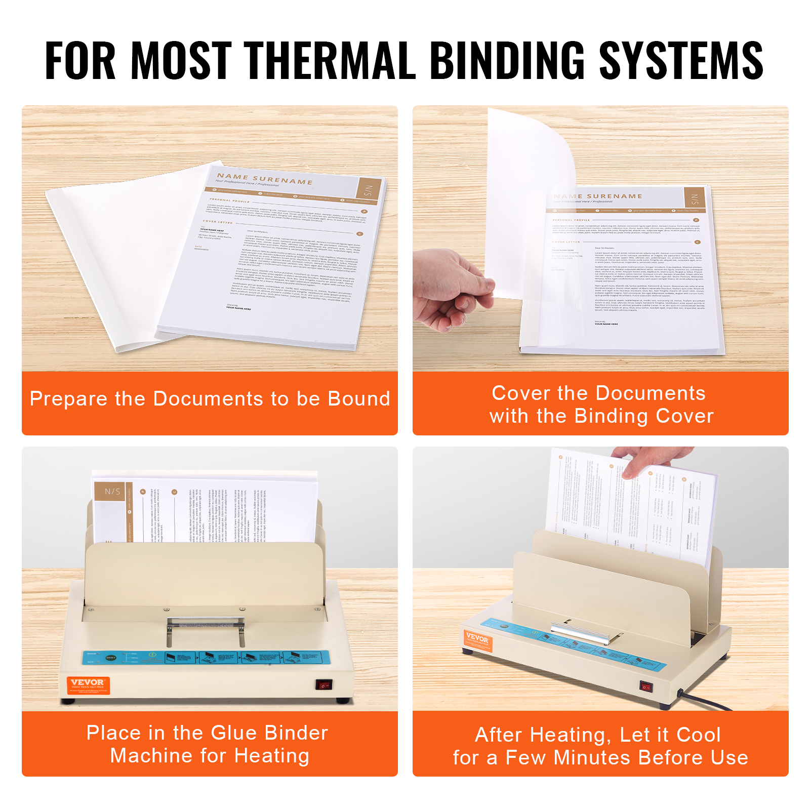 Uimoso Thermal Binding Machine/Covers Thermal Book Binder 400/500 ...