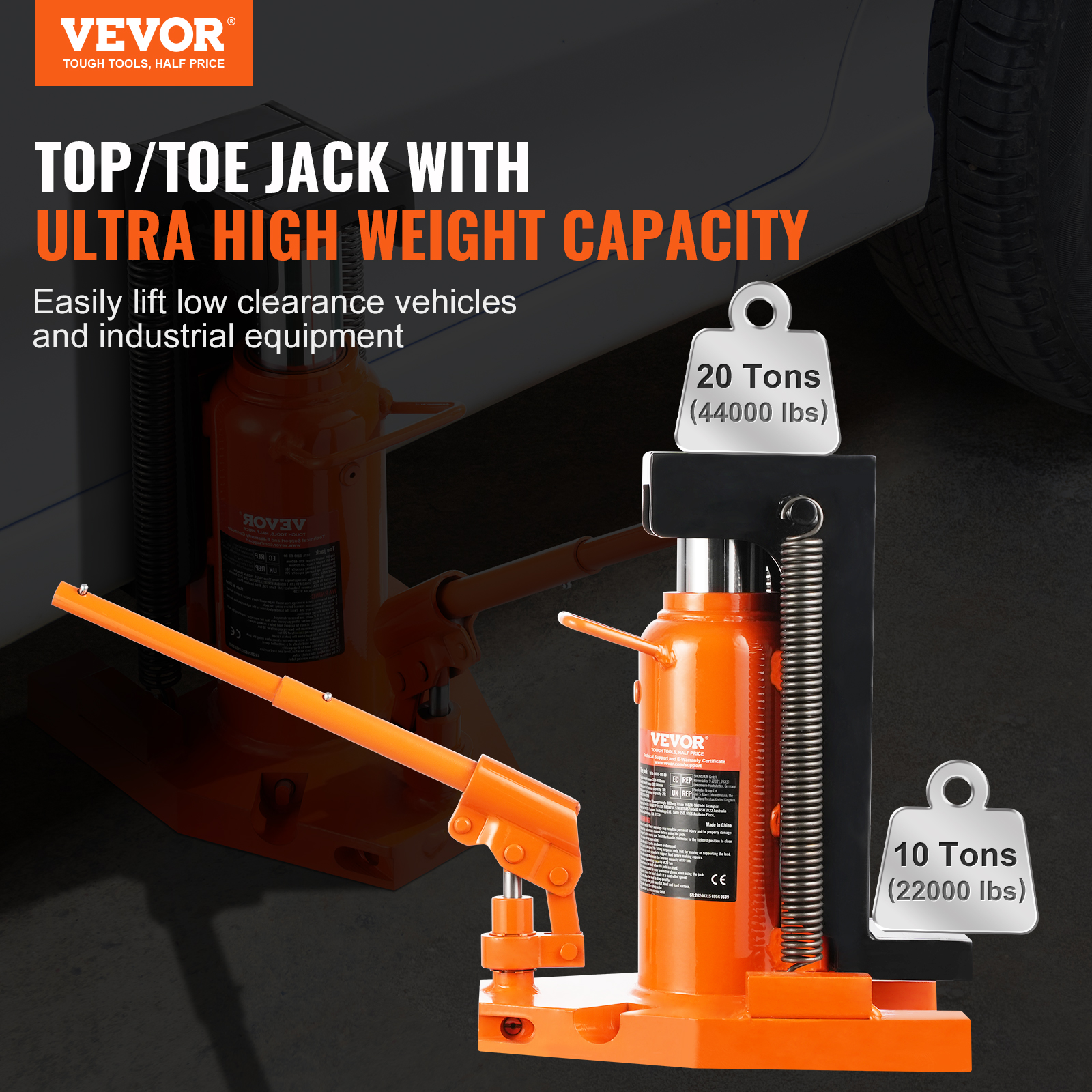 Hydraulic Machine Toe Jack Lift Capacity 2.5/5/10 Ton Toe 5/10/20 Ton ...