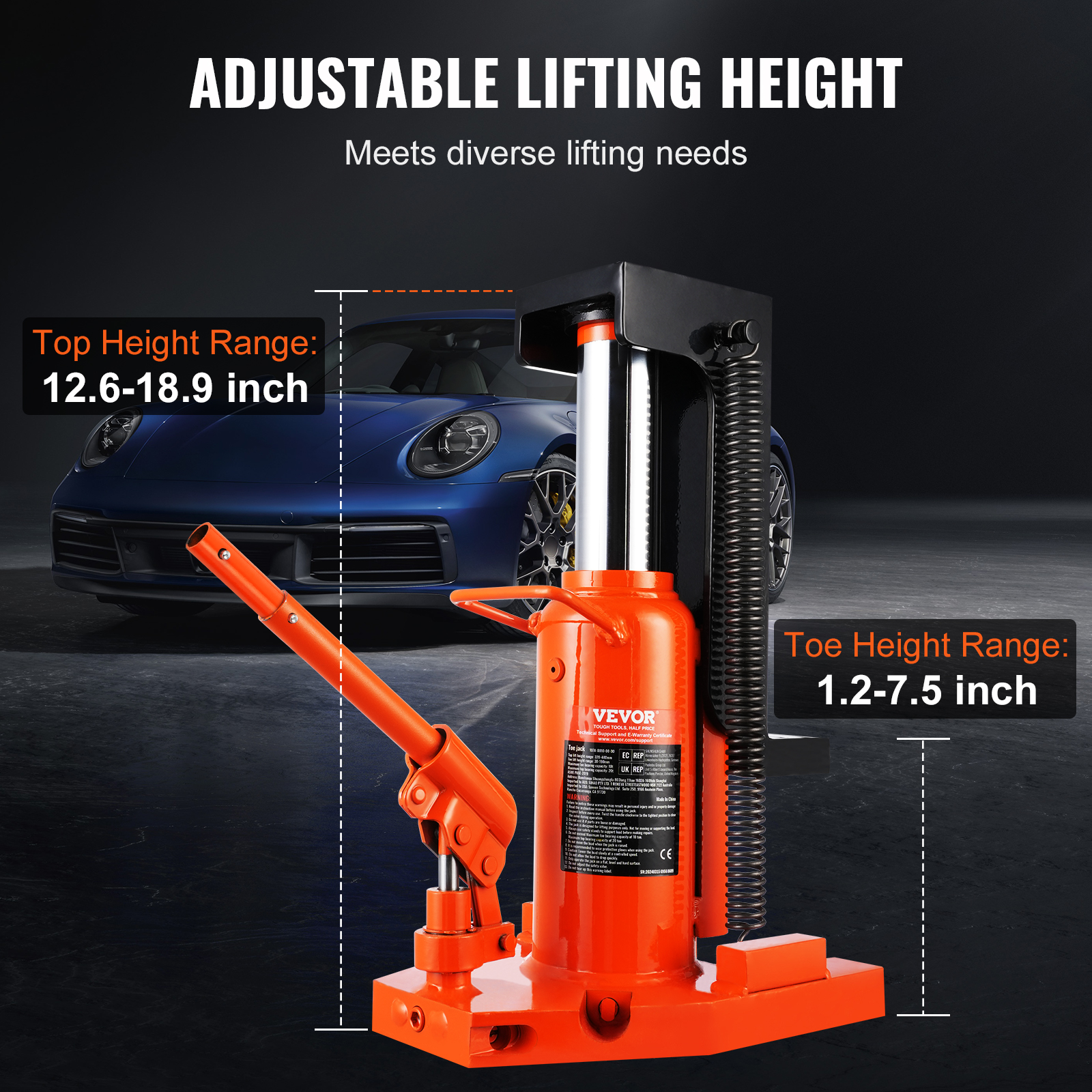Hydraulic Machine Toe Jack Lift Capacity 2.5/5/10 Ton Toe 5/10/20 Ton ...