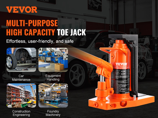 VEVOR Hydraulic Toe Jack, 2.5 Ton On Toe Toe Jack Lift, 5 Ton On Top ...