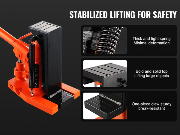 VEVOR Hydraulic Toe Jack, 2.5 Ton On Toe Toe Jack Lift, 5 Ton On Top ...