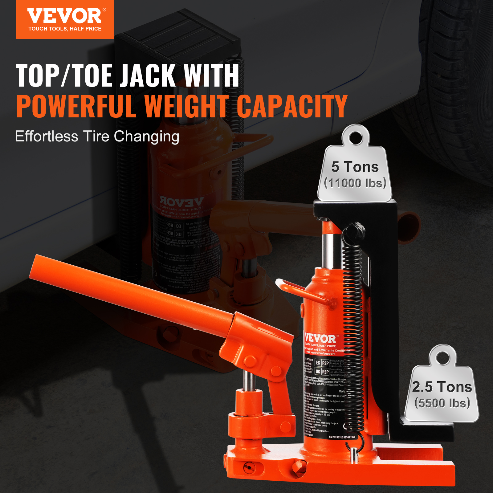 Hydraulic Machine Toe Jack Lift Capacity 2.5/5/10 Ton Toe 5/10/20 Ton ...
