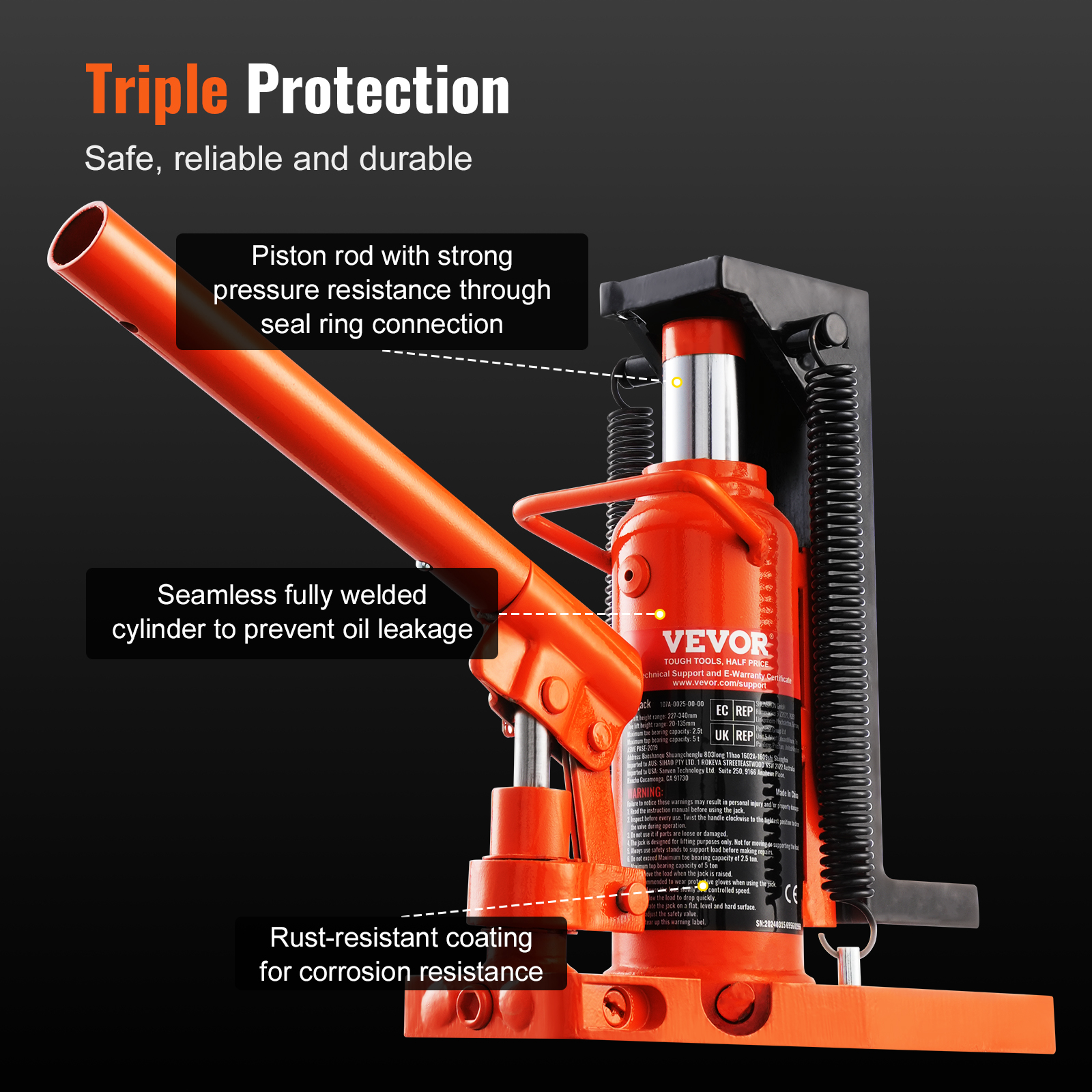 Hydraulic Machine Toe Jack Lift Capacity 2.5/5/10 Ton Toe 5/10/20 Ton ...